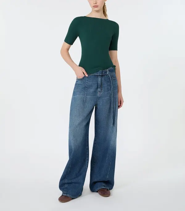 Max Mara Ribbed Boat-neck T-shirt