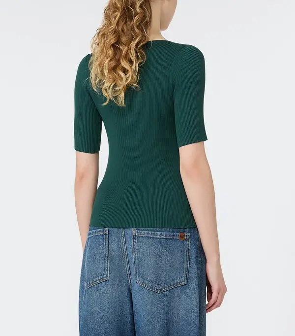 Max Mara Ribbed Boat-neck T-shirt
