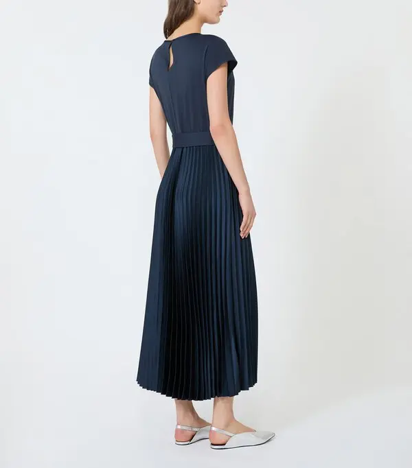 Max Mara Short-sleeve Pleated Midi Dress