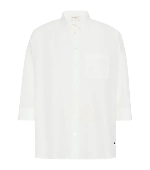 Max Mara Cotton Cropped Sleeve Shirt