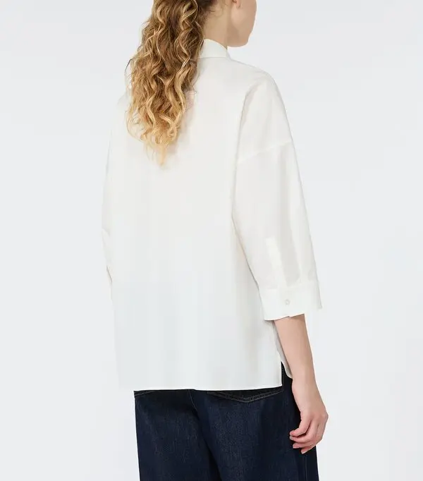 Max Mara Cotton Cropped Sleeve Shirt
