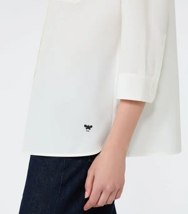 Max Mara Cotton Cropped Sleeve Shirt