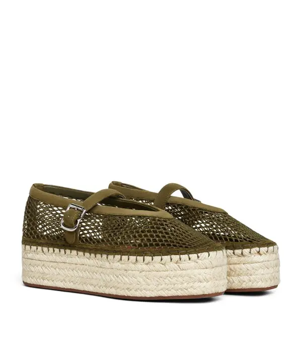 Alaïa Suede Mesh Espadrilles