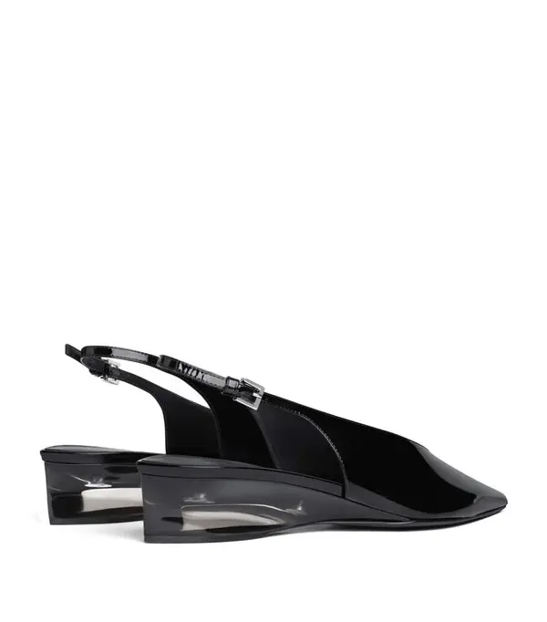 Alaïa Patent Leather Invisible Wedge Slingback Pumps 30