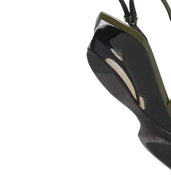 Alaïa Patent Leather Invisible Wedge Slingback Pumps 30