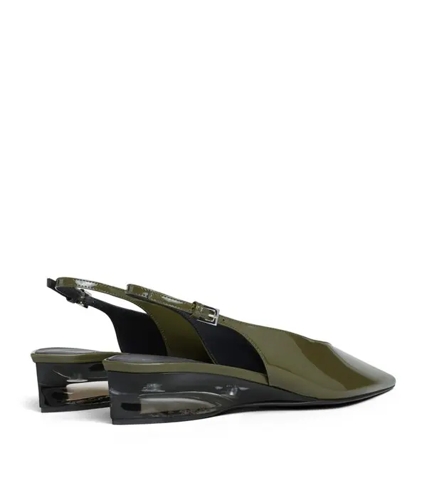 Alaïa Patent Leather Invisible Wedge Slingback Pumps 30
