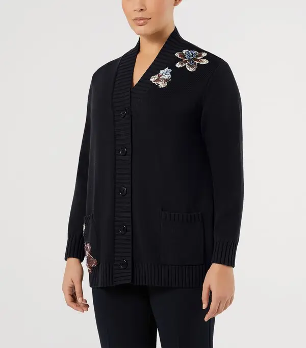 Marina Rinaldi Cotton Knitted Top & Cardigan Set