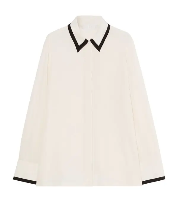 Marina Rinaldi Silk Contrast-trim Shirt