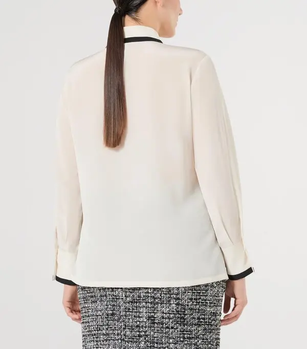 Marina Rinaldi Silk Contrast-trim Shirt
