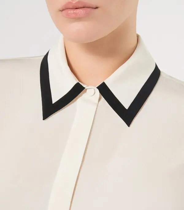 Marina Rinaldi Silk Contrast-trim Shirt