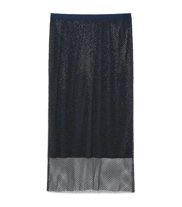 Marina Rinaldi Crystal-embellished Net Skirt