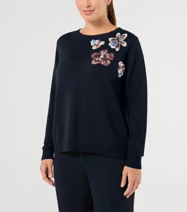 Marina Rinaldi Cotton Sequin Embellished Sweater