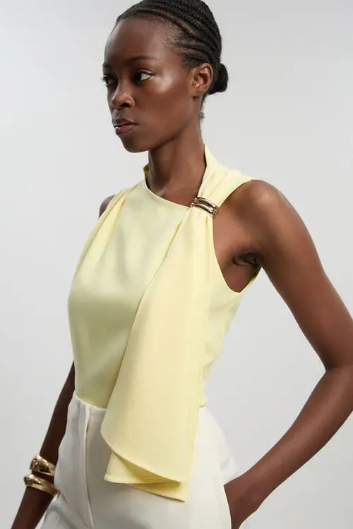 Karen Millen Asymmetrical Draped Top
