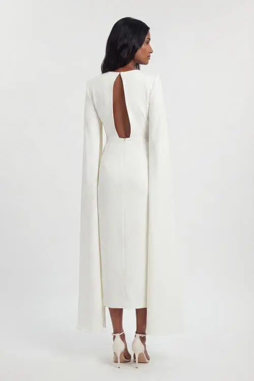 Karen Millen Cape Effect Mesh Midi Dress