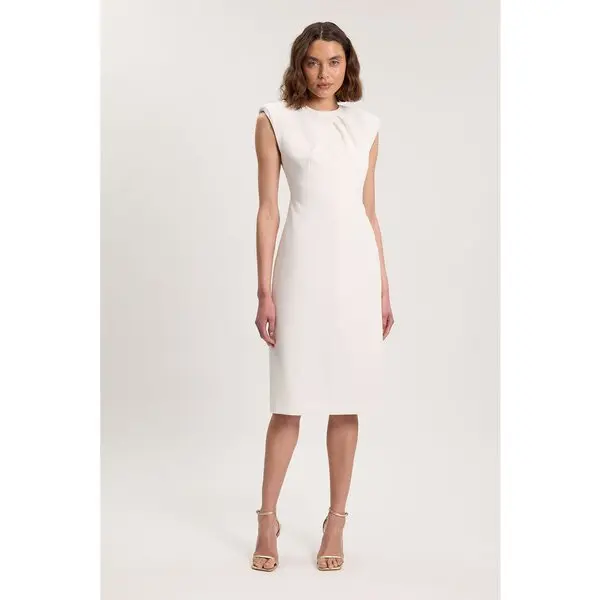 Karen Millen Sleeveless Pencil Midi Dress - Ivory