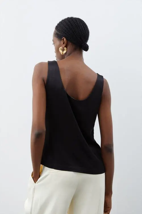 Karen Millen Satin Cami Top - Black