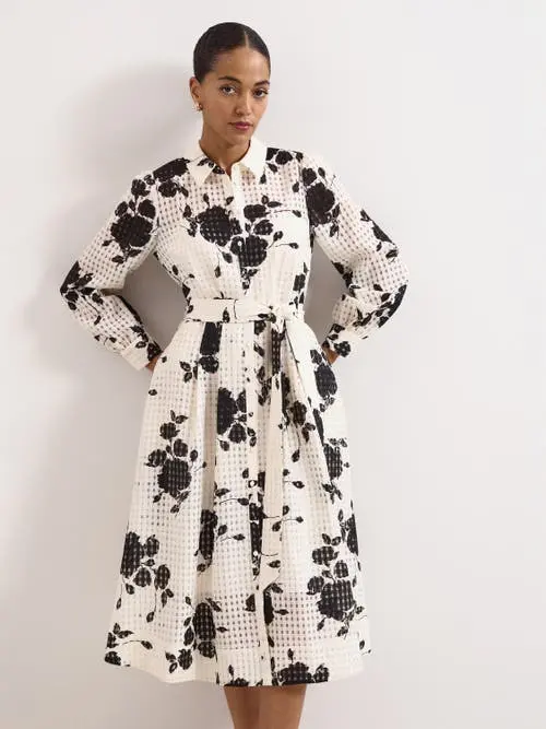 PHASE EIGHT Natalie Floral Belted Shirt Dress