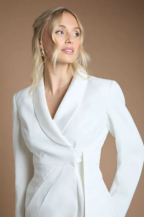 Coast Satin Collared Neck Bridal Blazer