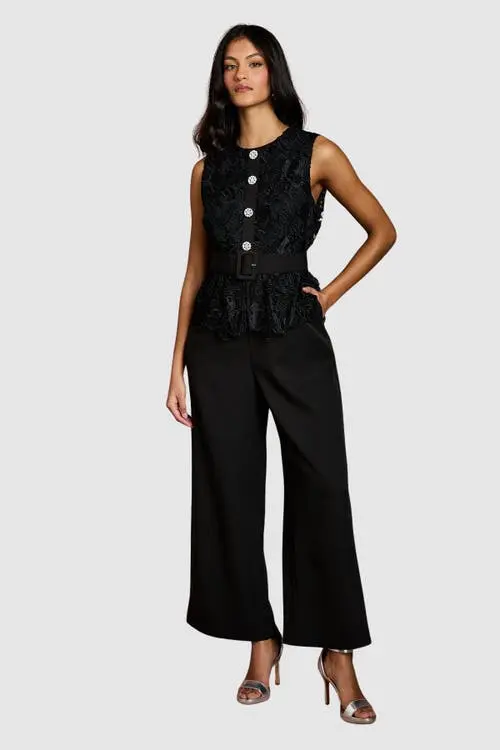 Coast Petite Lace Jumpsuit - Black