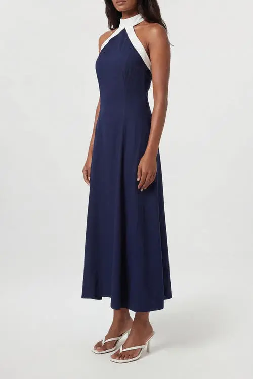 Karen Millen Linen Halterneck Maxi Dress