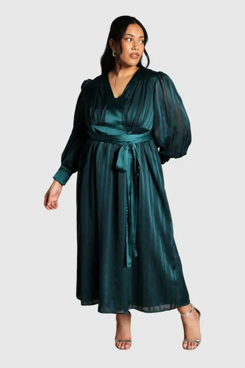 Coast Plus Stripe Maxi Dress - Emerald