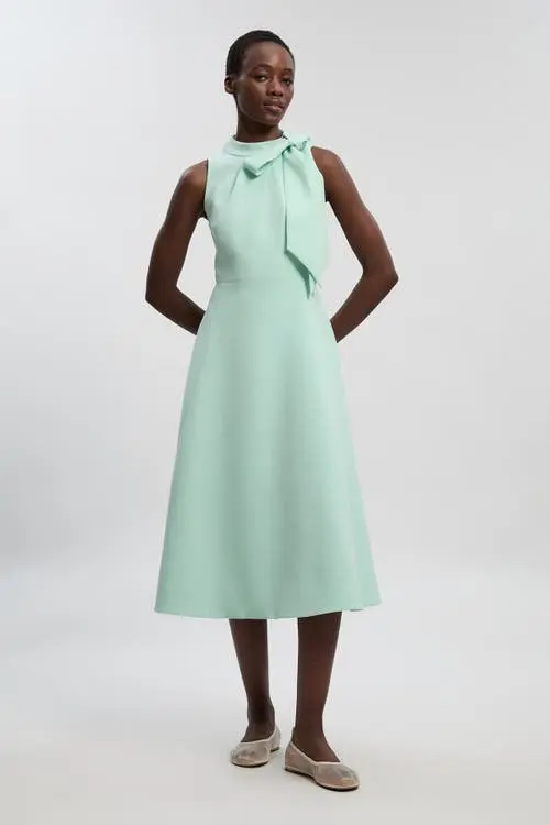 Karen Millen Bow Neck Midi Dress - Mint