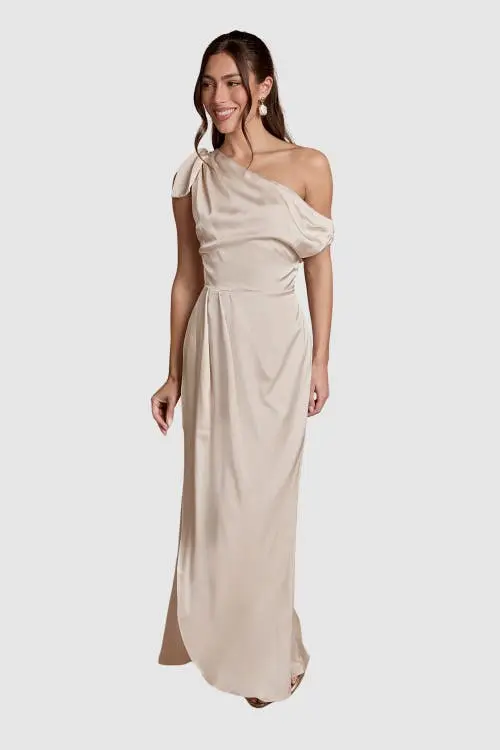 Coast Detail Bow Maxi Dress - Champagne