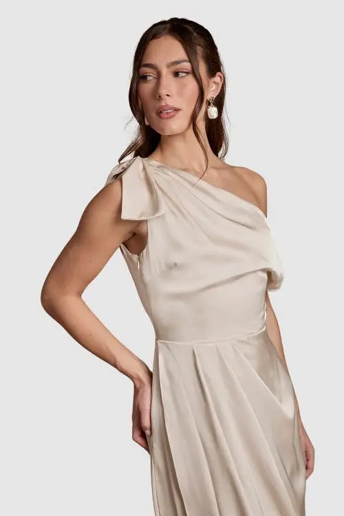 Coast Detail Bow Maxi Dress - Champagne