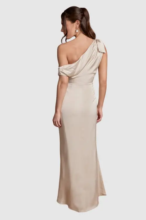 Coast Detail Bow Maxi Dress - Champagne