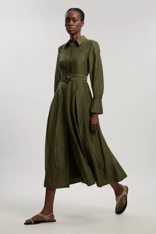 Karen Millen Organdie Midi Shirt Dress