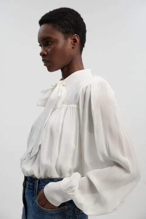Karen Millen Tie-neck Pussybow Blouse