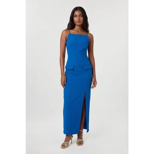 Karen Millen Square Neck Pencil Maxi Dress - Cobalt