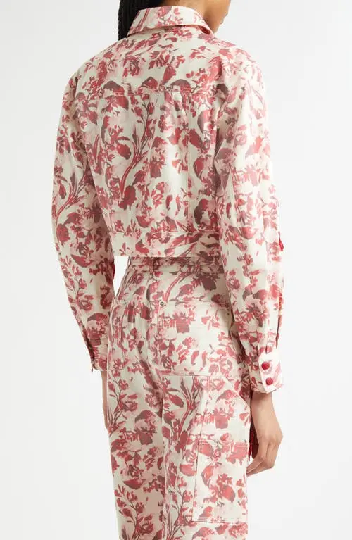 Cinq À Sept Floral Ribbons Embellished Stretch Cotton Jacket
