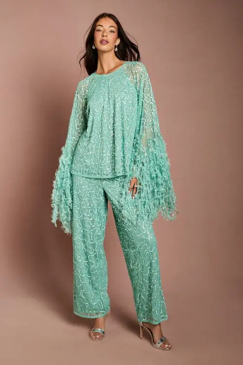 Coast Sequin Cape Blouse