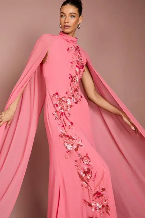 Coast Floral Cape Maxi Dress
