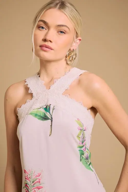 OASIS Halterneck Floral Maxi Dress