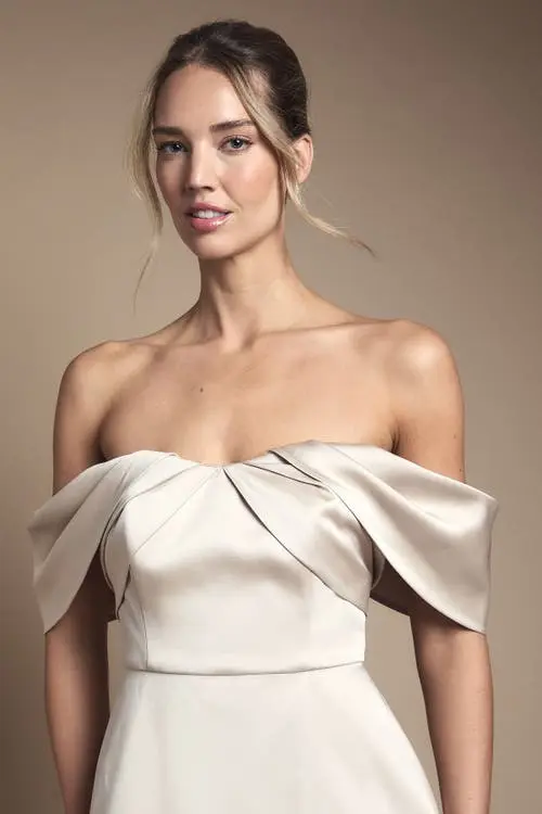 Coast Bandeau Maxi Dress With Asymmetric Drape - Champagne