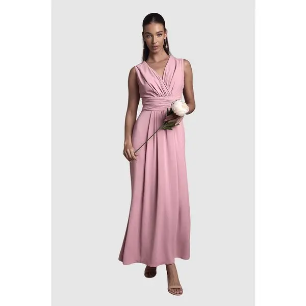 Coast V-neck Wrap Maxi Dress - Antique Rose