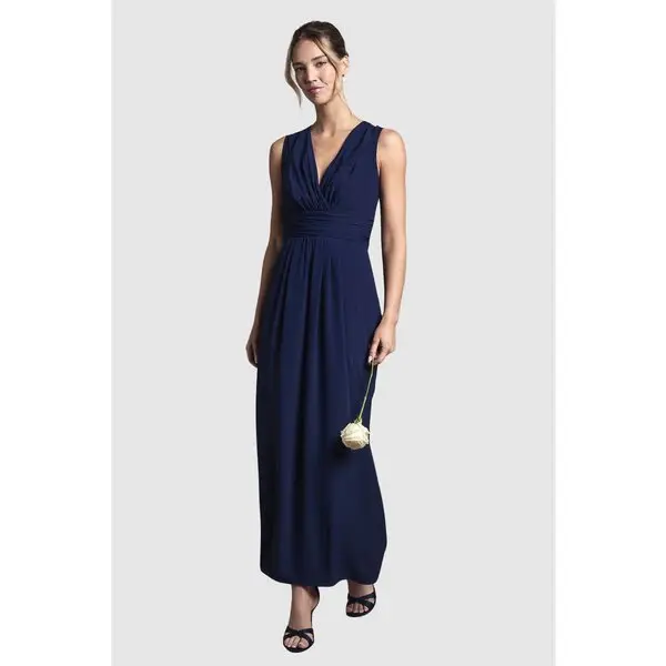Coast V-neck Wrap Maxi Dress - Navy