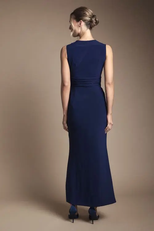 Coast V-neck Wrap Maxi Dress - Navy