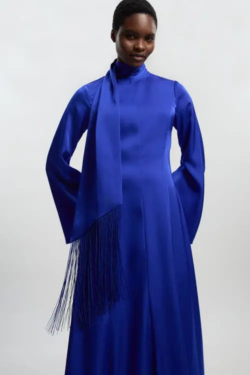 Karen Millen High Neck Long Sleeve Maxi Dress