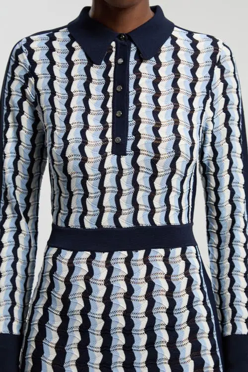 Karen Millen Pointelle Collared Midi Dress