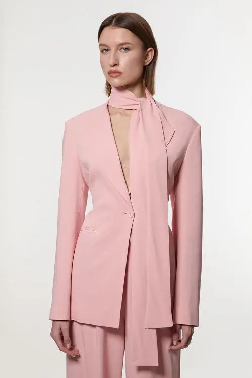 Karen Millen Tie Neck Blazer - Pink