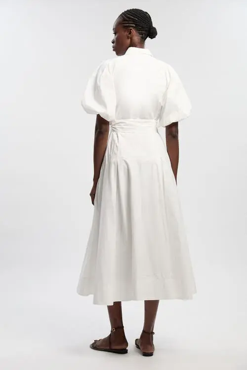 Karen Millen Cotton Puff Sleeve Shirt Dress