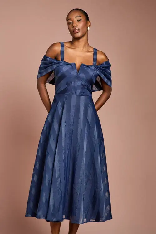 Coast Organza Bardot Midi Dress