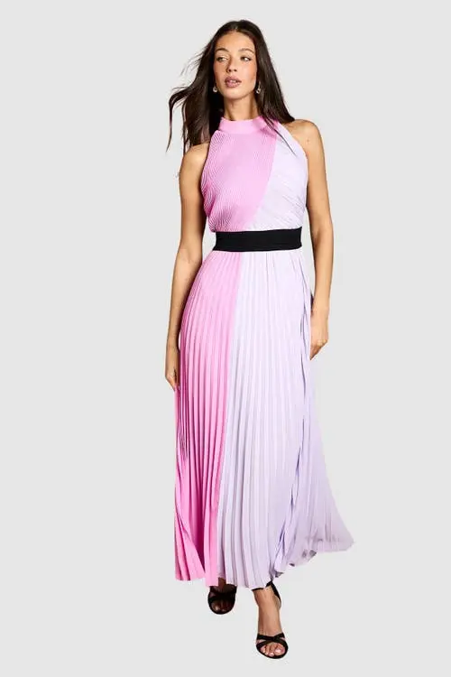 Coast Color Block High Neck Maxi Dress - Multi