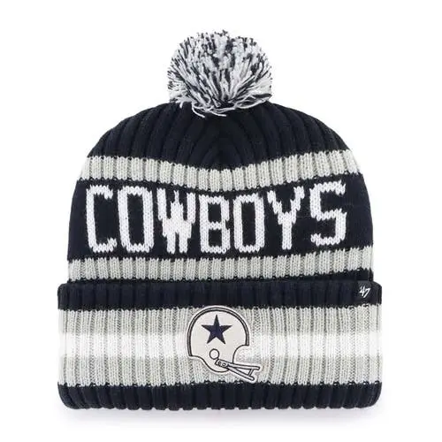 '47 Dallas Cowboys Bering Cuffed Knit Hat With Pom - Navy