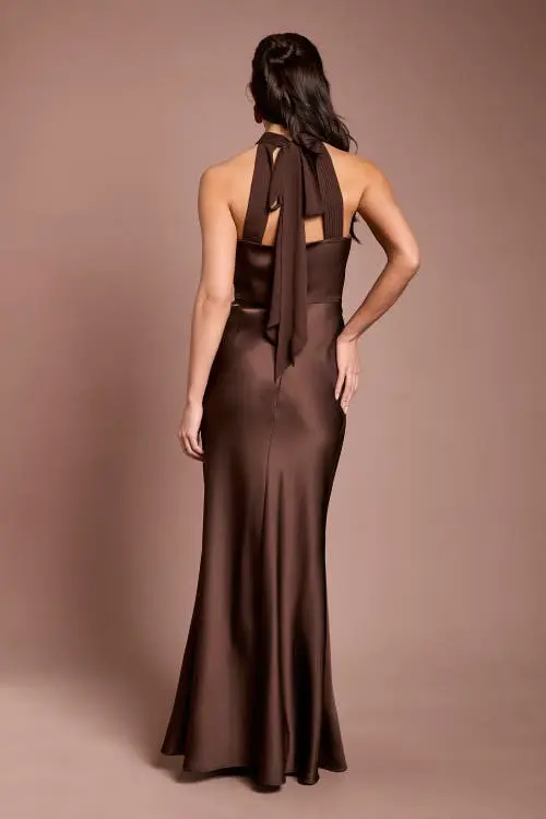 Coast Halter Neck Maxi Dress - Espresso