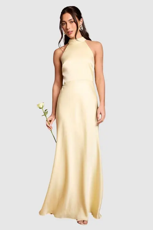 Coast Halter Neck Maxi Dress - Lemon