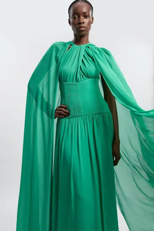 Karen Millen Halterneck Cape Maxi Dress